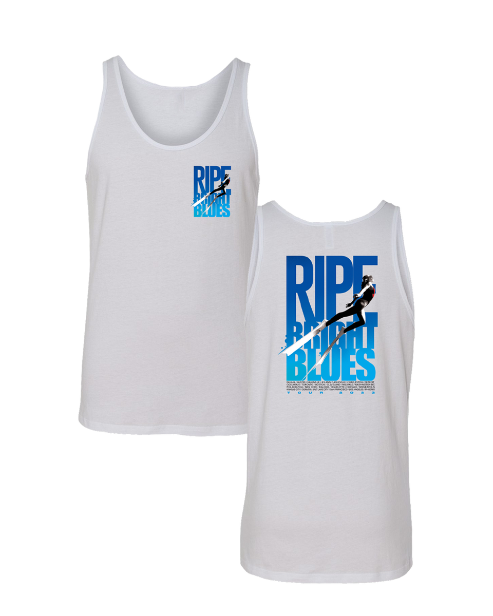 Bright Blues Tour Men’s Tank (White) – Ripe Band